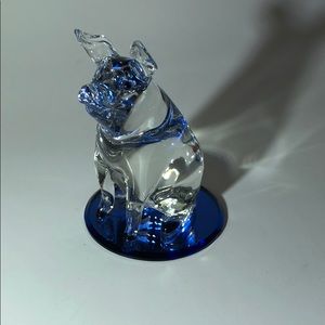 glass barn | Accents | Glass Pig On Round Blue Mirror From Glass Barn ...